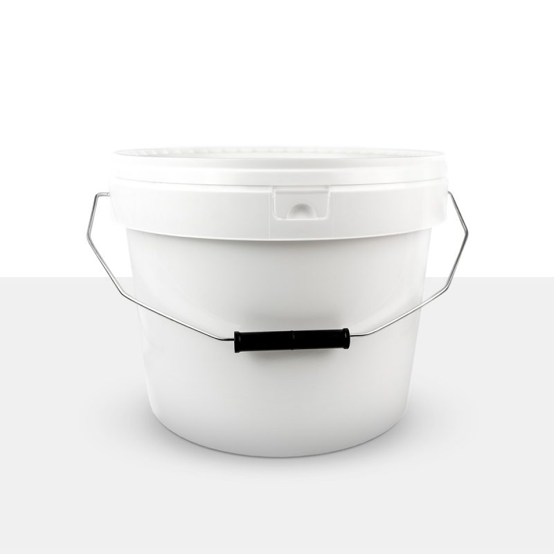 10 litre food grade catering white bucket & lid with handle (12 units ...