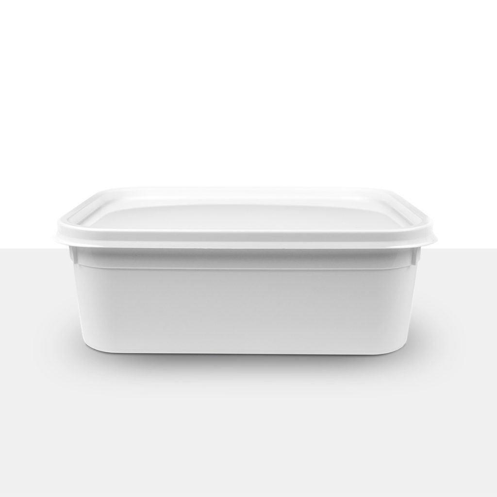 2 Litre Rectangular Ice Cream / Food Container & Lid (90 units ...