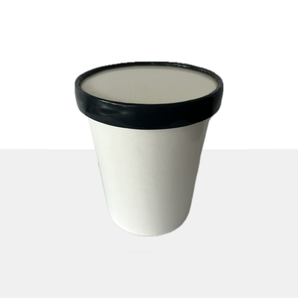 500ml paper ice cream cup with white paper lid